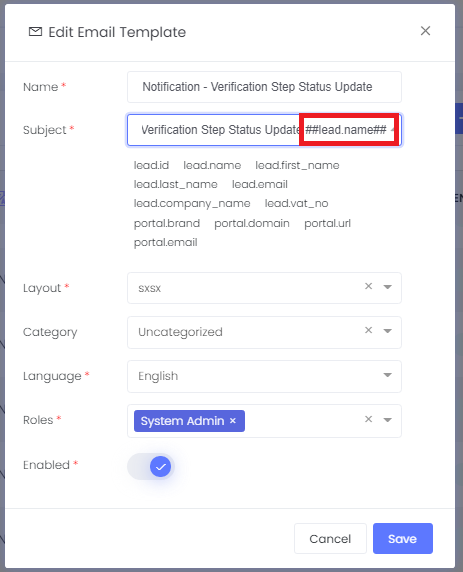 10042-How to add Placeholders on a System E-mail Template – IMPACT TECH LTD